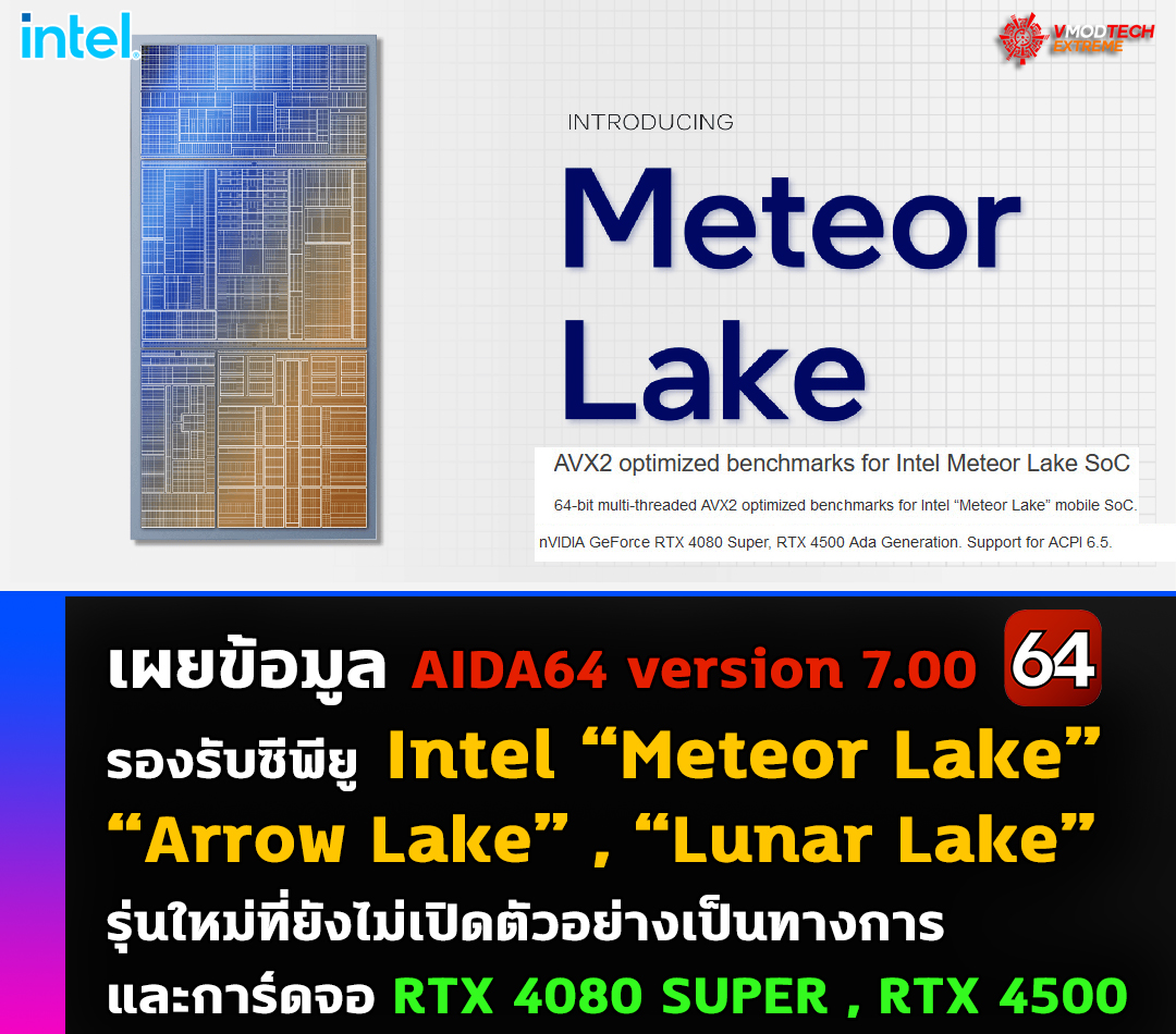 Welcome to Vmodtech.com : | เผยข้อมูล AIDA64 version 7.00 พร้อมรองรับซีพียู Intel Meteor Lake ...