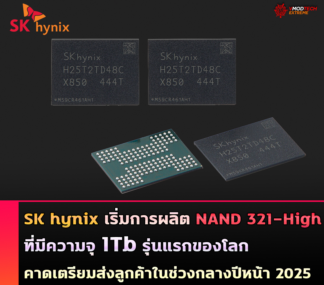 Welcome to Vmodtech.com : | SK hynix เริ่มการผลิต NAND 321-High ที่มีความจุ 1Tb รุ่นแรกของโลก