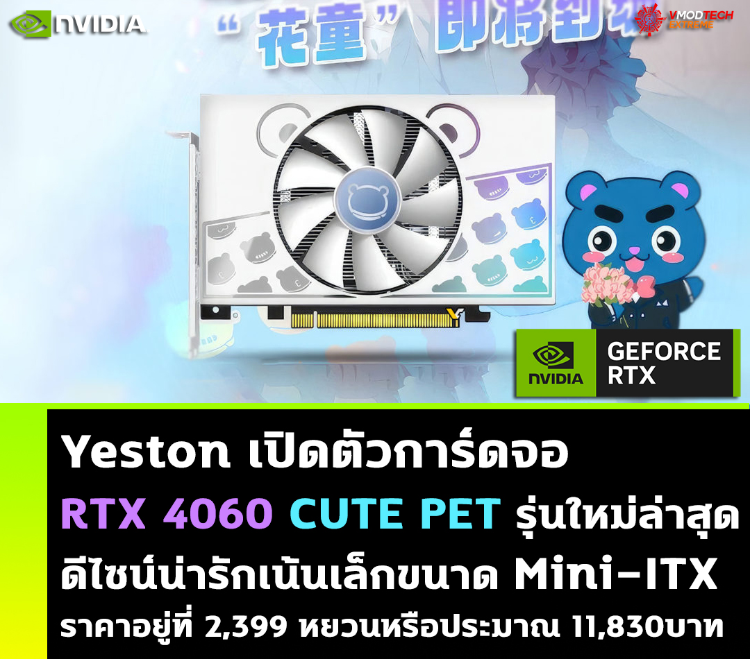 Welcome to Vmodtech.com : | Yeston เปิดตัวการ์ดจอ RTX 4060 CUTE PET รุ่นใหม่ล่าสุดขนาด Mini-ITX