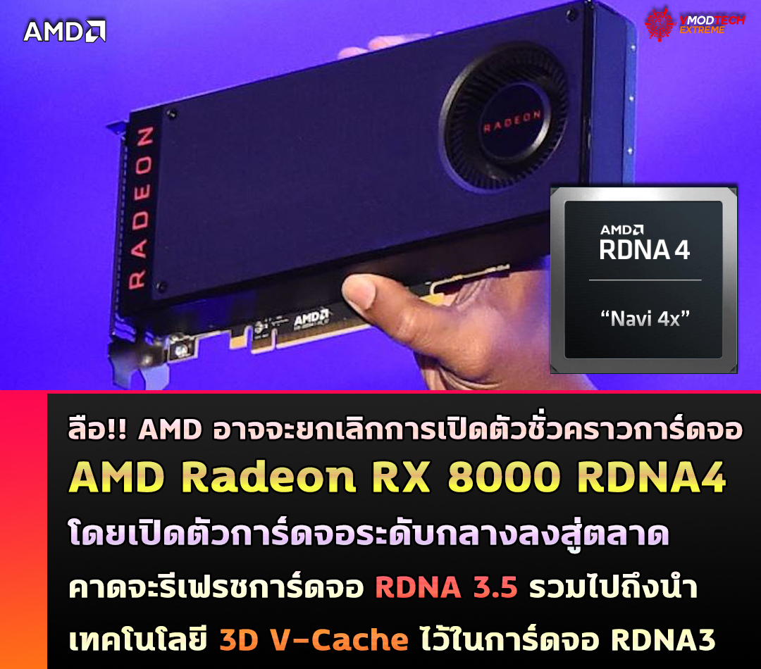 Welcome to Vmodtech.com : | ลือ!! AMD อาจจะยกเลิกการเปิดตัวชั่วคราว AMD Radeon RX 8000 เทคโนโลยี ...