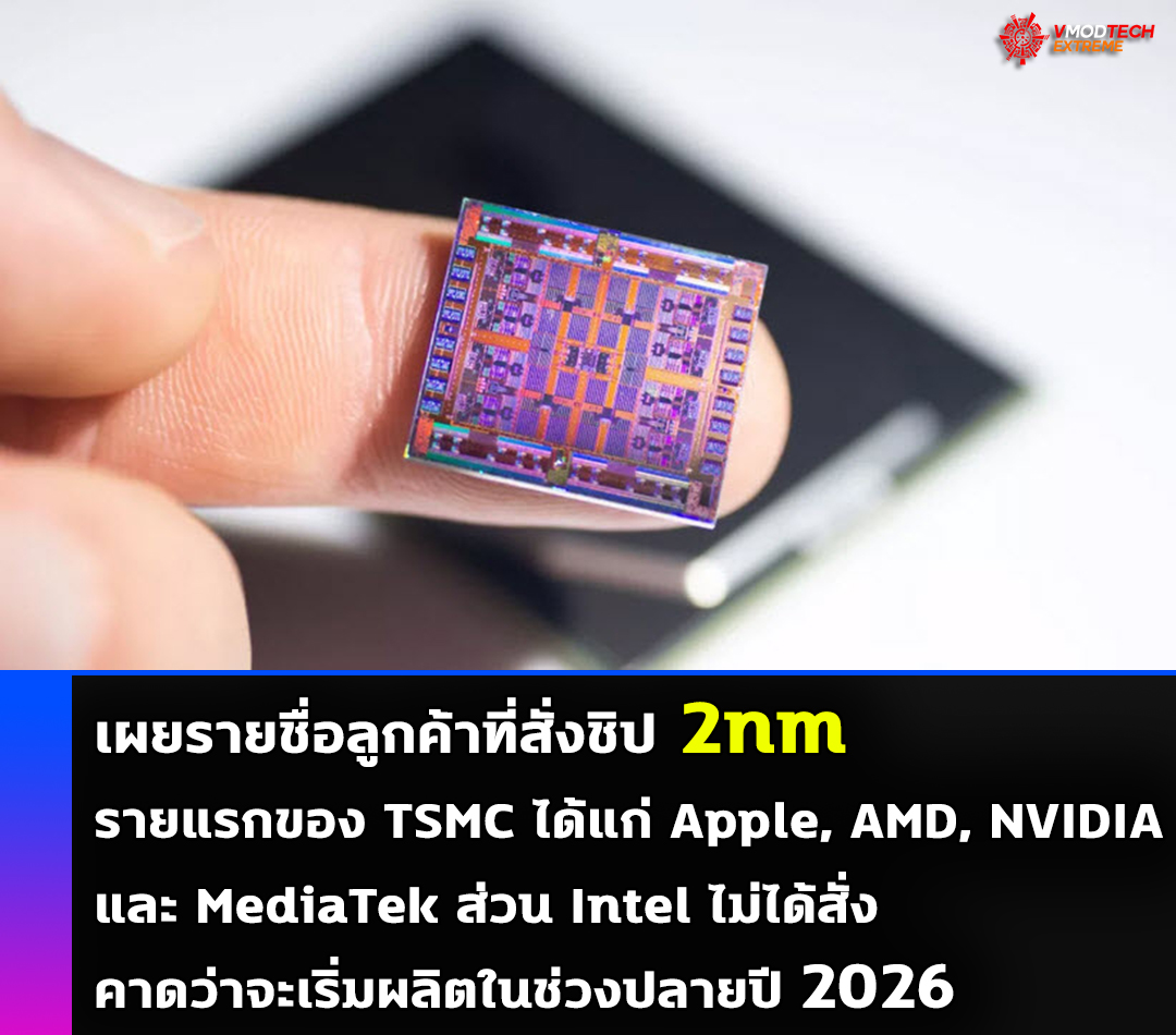เผยรายชื่อลูกค้าที่สั่งชิป 2nm รายแรกของ TSMC ได้แก่ Apple, AMD, NVIDIA และ MediaTek ส่วน Intel ...